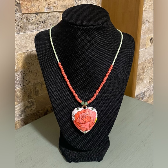 Hand Crafted | Jewelry | Rose Heart Pendant Necklace | Poshmark